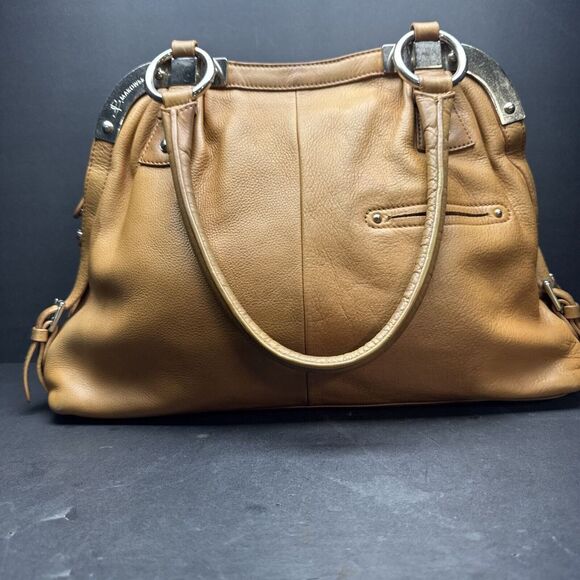 b. makowsky | Bags | B Makowsky Large Leather Shoulder Bag Tote Silver ...